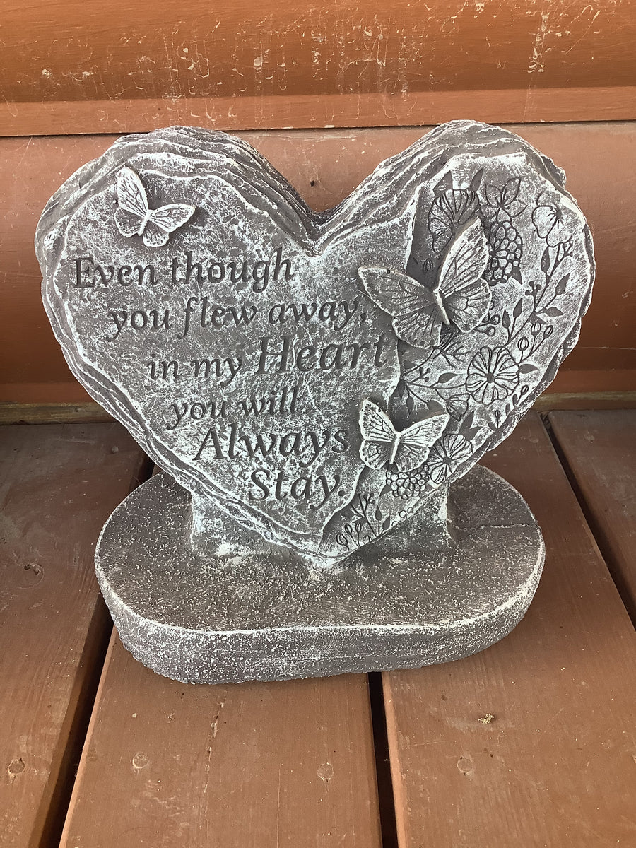 Concrete Heart Shape Butterfly stand up – Tipsord's Florist and Gifts
